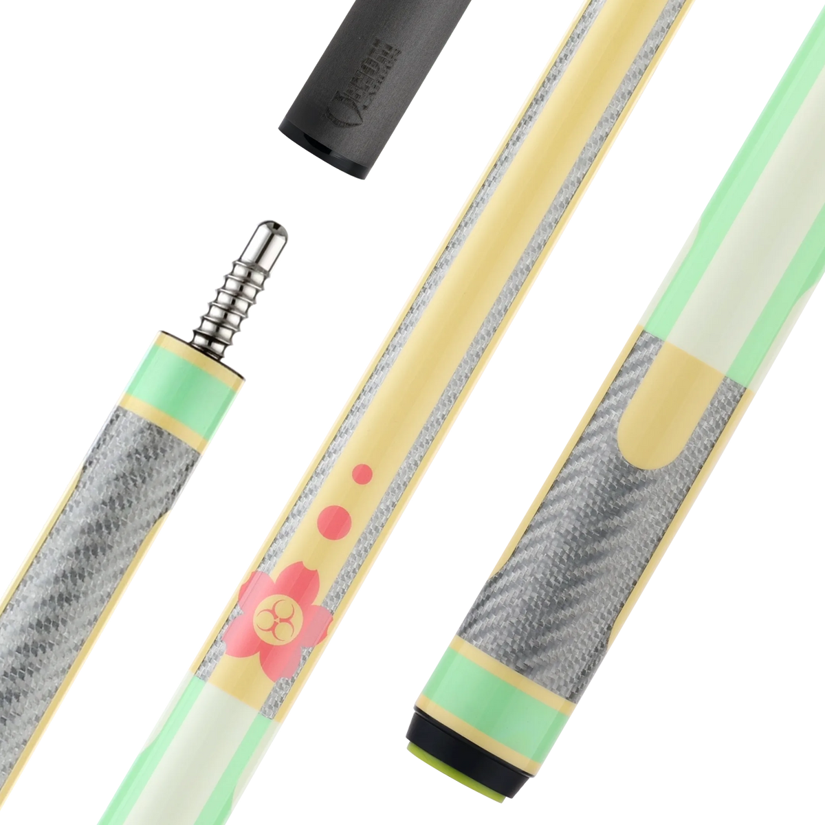 Poison Candy Sugar Pool Cue with Carbon Fiber Shaft - Green/Peach - No ...