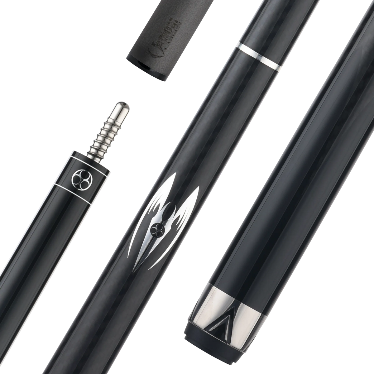 Poison Maelith Pool Cue with Carbon Fiber Shaft - Black/Black - No Wrap ...
