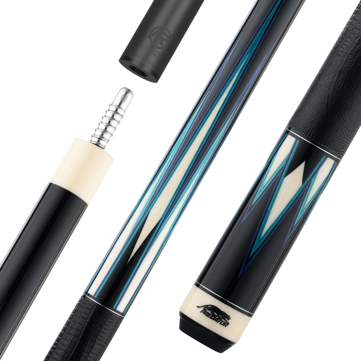Predator Limited True Splice 16 Pool Cue - Ebony with Blue/Teal Points ...